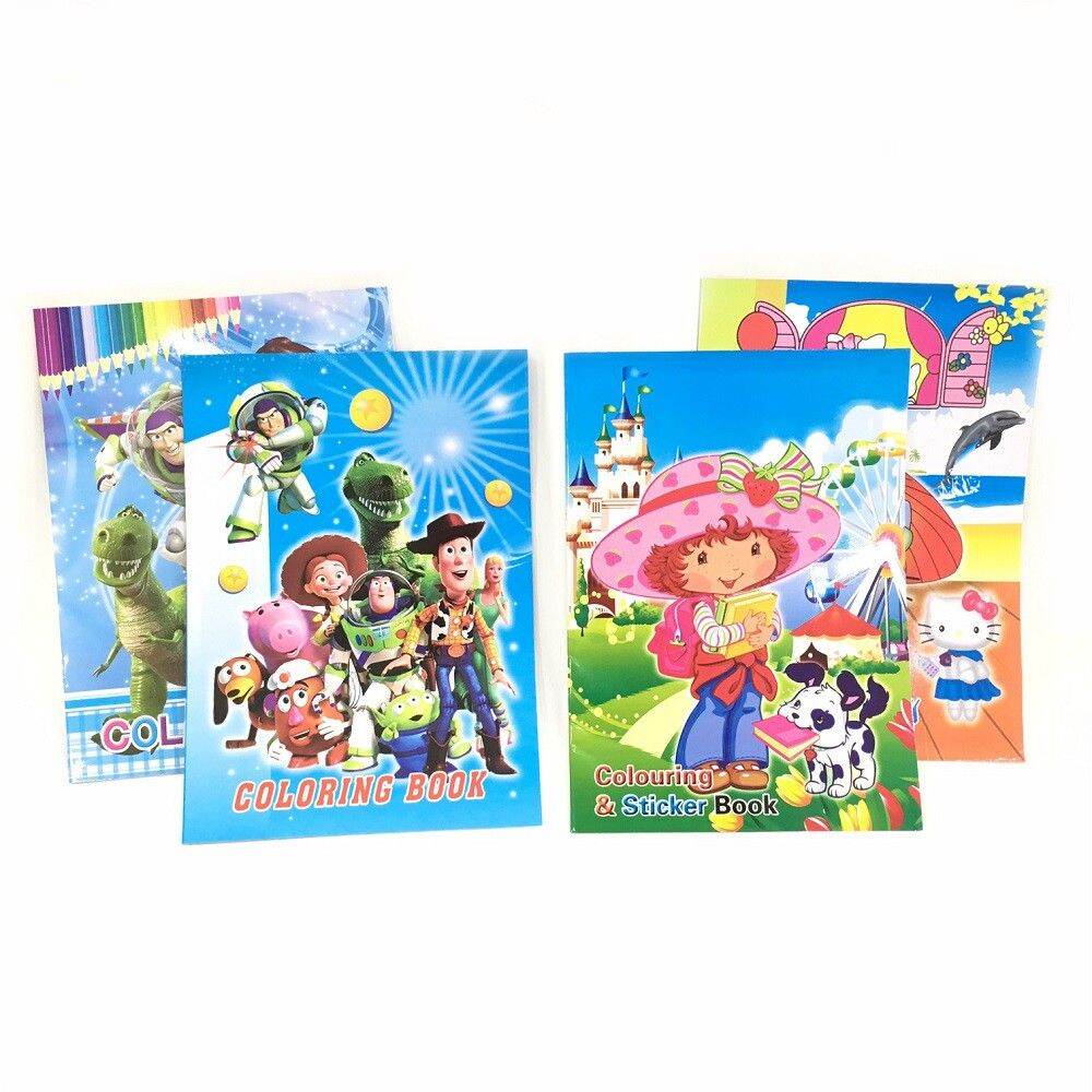 Cartoon Colouring Sticker Book for Kids / Children Coloring Book / Kids ...