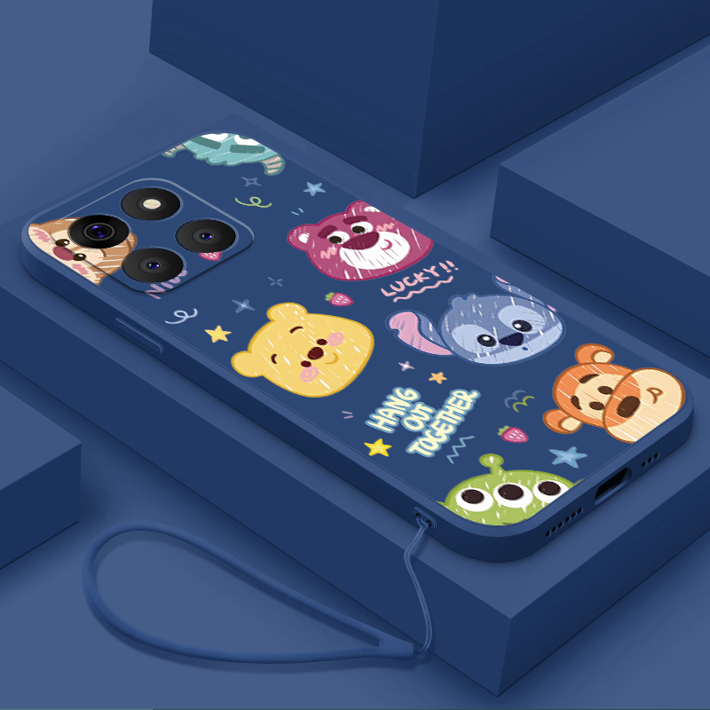 Honor 200 Smart Honor X7C Cute Winnie the Pooh Case Matte Soft Cover ...