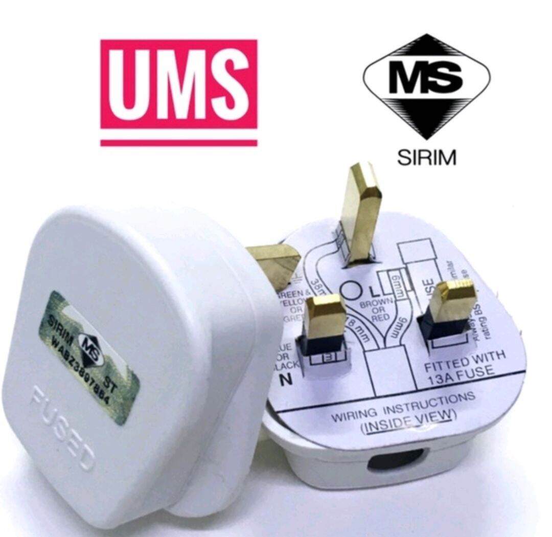 [Sirim 250V] UMS Heavy Duty Bakelite 13A Plug Top | Lazada