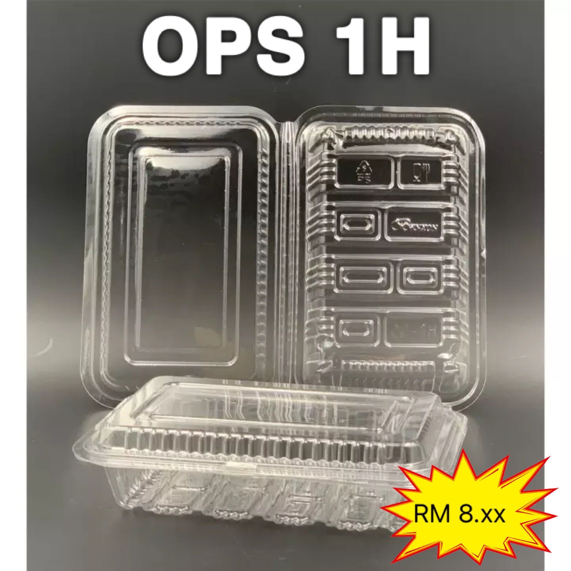 OPS - OP1H - BENXON Plastic Tray [ 100pcs± ] Bakery Disposable Plastic ...