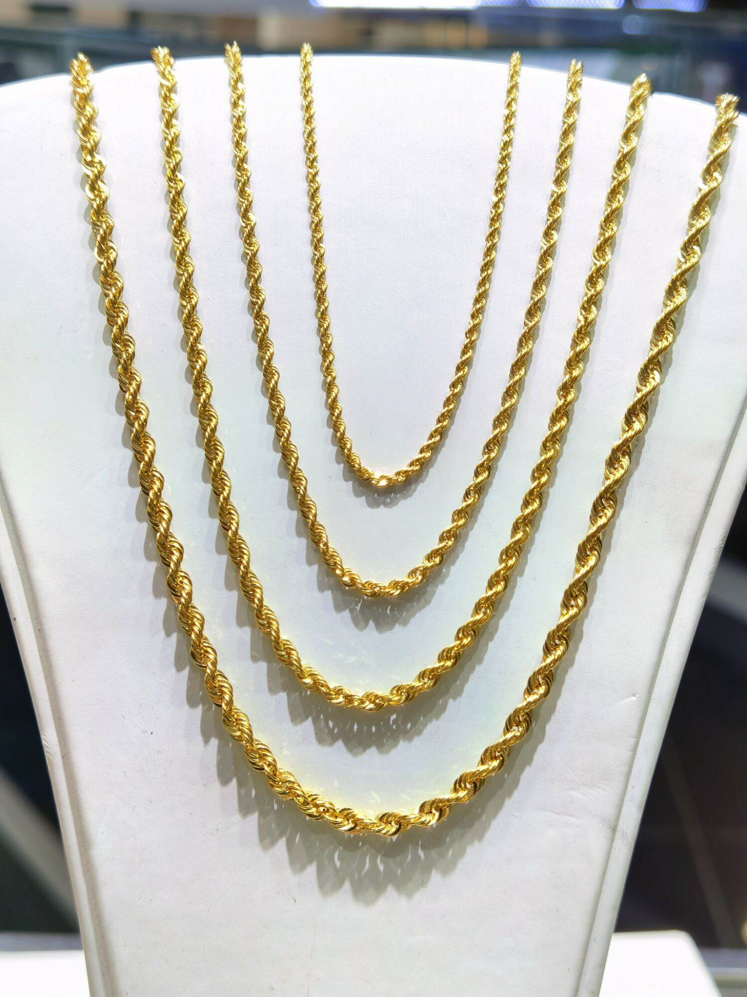 Rantai leher pintal kosong emas 375 panjang 60cm | Lazada