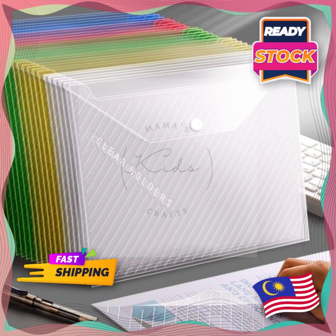 [Jelas Berwarna] A4 Folder Fail Kertas Jalur Telus A4 Pemegang ...