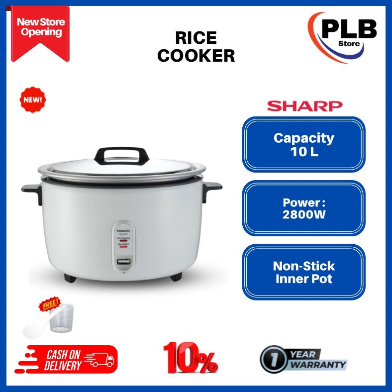 SHARP RICE COOKER KS-H1008C-WH (10L)COMMERCIAL RICE COOKER / NON STICK ...
