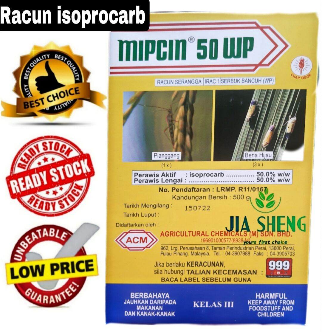 ACM Mipcin 50WP 500Gram Racun isoprocarb Racun Ulat Serangga Pianggang/Bena Hijau | Lazada