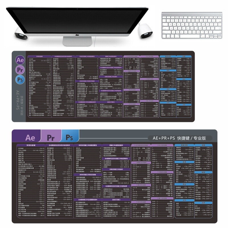 Mouse Pad Oversized Shortcut Key Office WPS Word Ppt PS AI CDR AE PR Excel Formula | Lazada