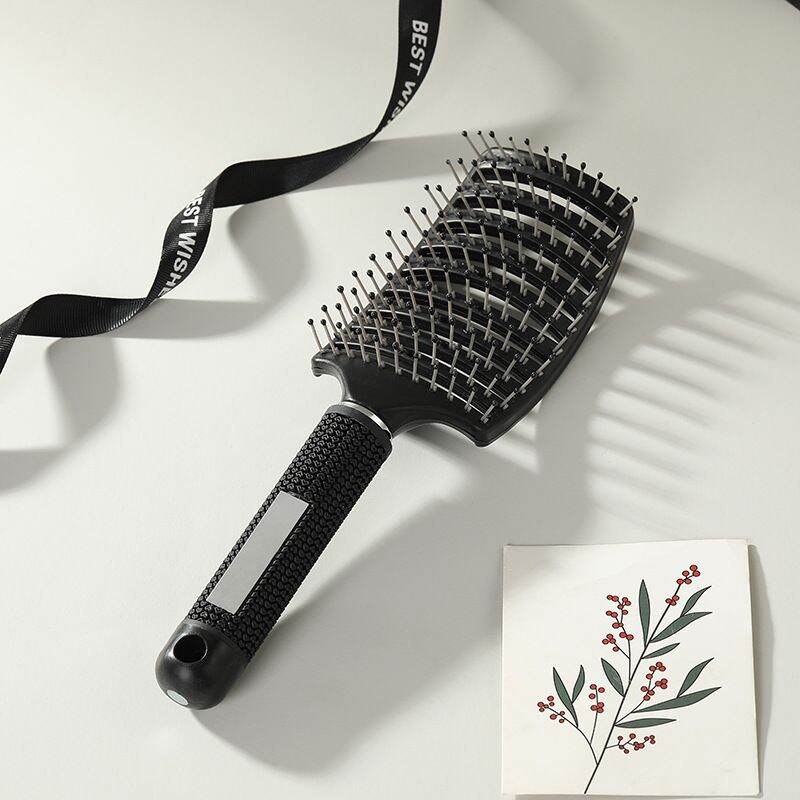 4 Colours Big Curve Vent Comb Scalp Massage Comb 抖音同款梳子排骨大弯梳尼龙齿弧形蓬松定型按摩 ...