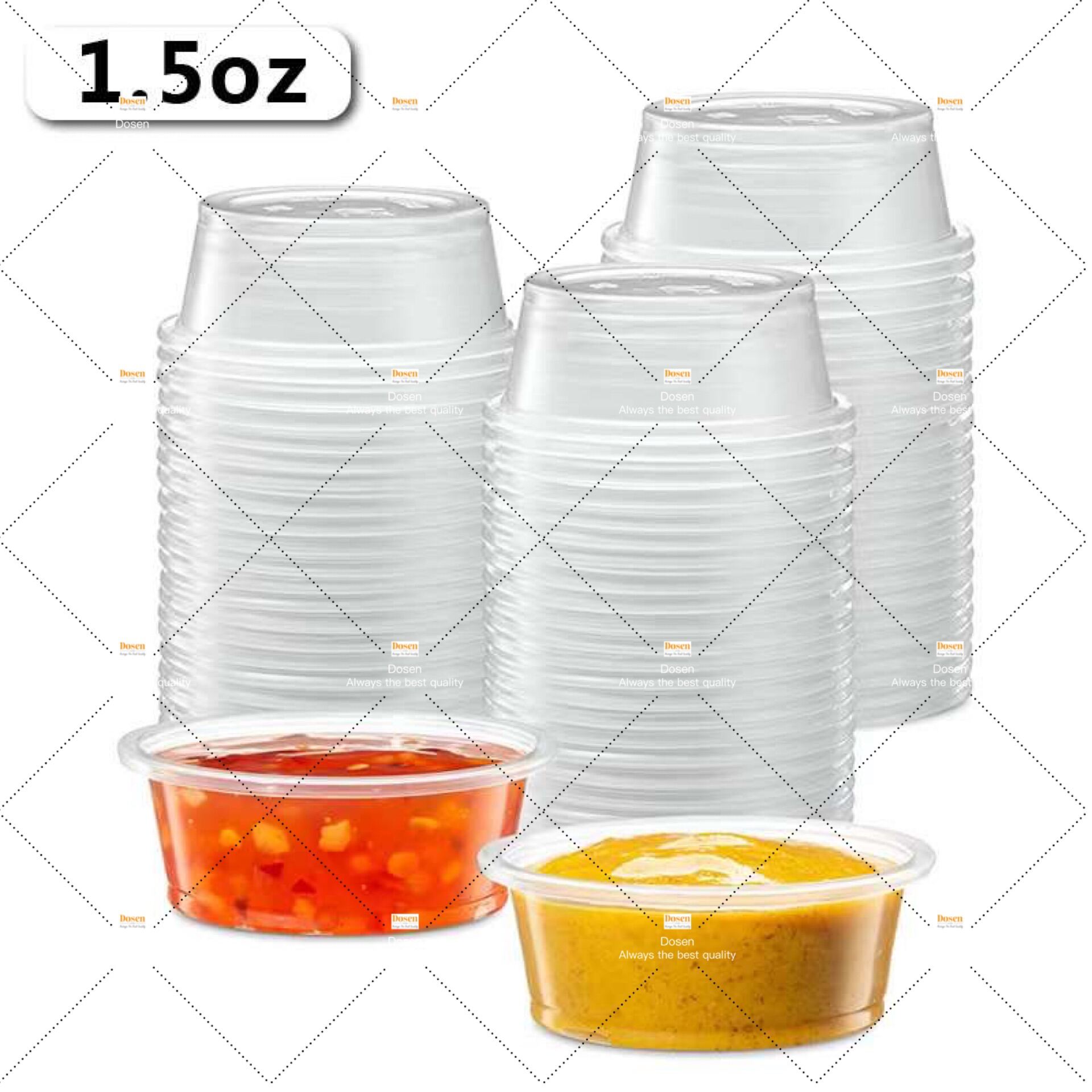 Disposable Plastic PP Sauce Cup with Lid Mini Cup Round Food Container with Lid Bekas Sos 100pcs ...