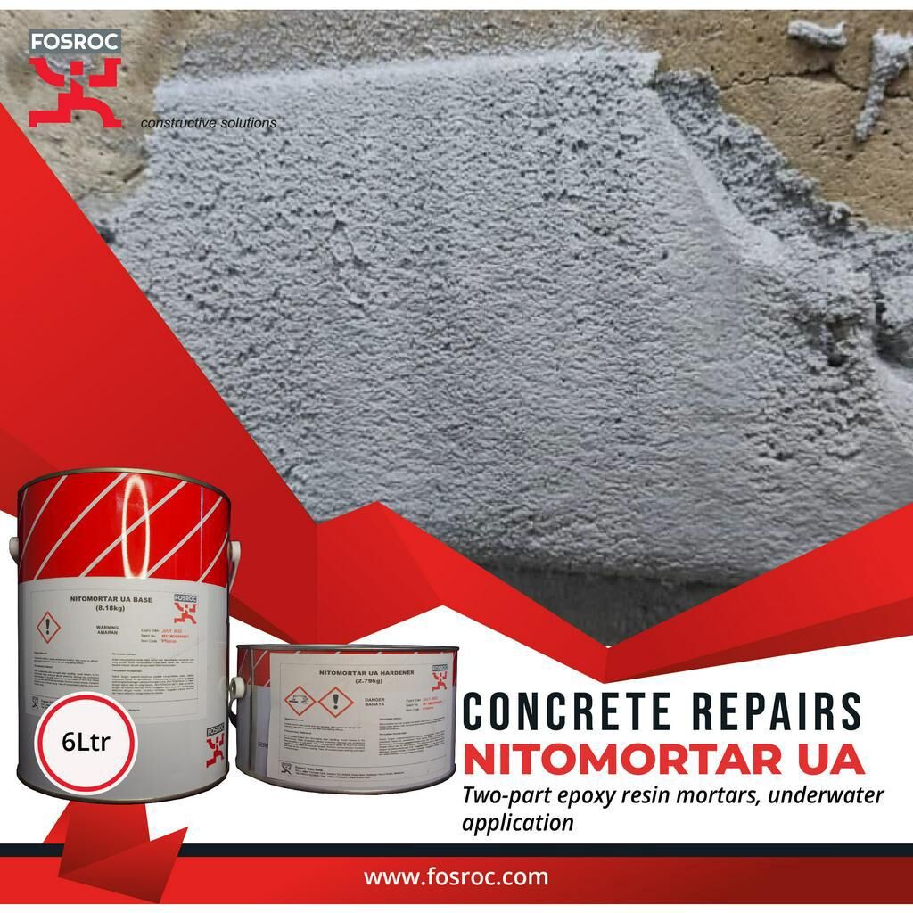 FOSROC NITOMORTAR UA (6L) Two Part Epoxy Resin Mortar for Wet and ...