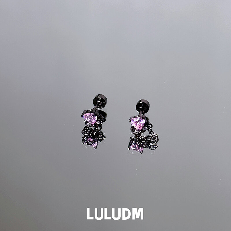 Night Filled Luludm Medical Titanium Steel Ear Bone Stud Anti-Allergy ...