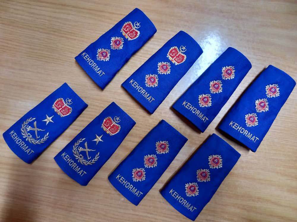 [CUSTOM MADE] RANK APM FABRIC EMBROIDERY 1 PAIR / KAIN PANGKAT SULAM ...