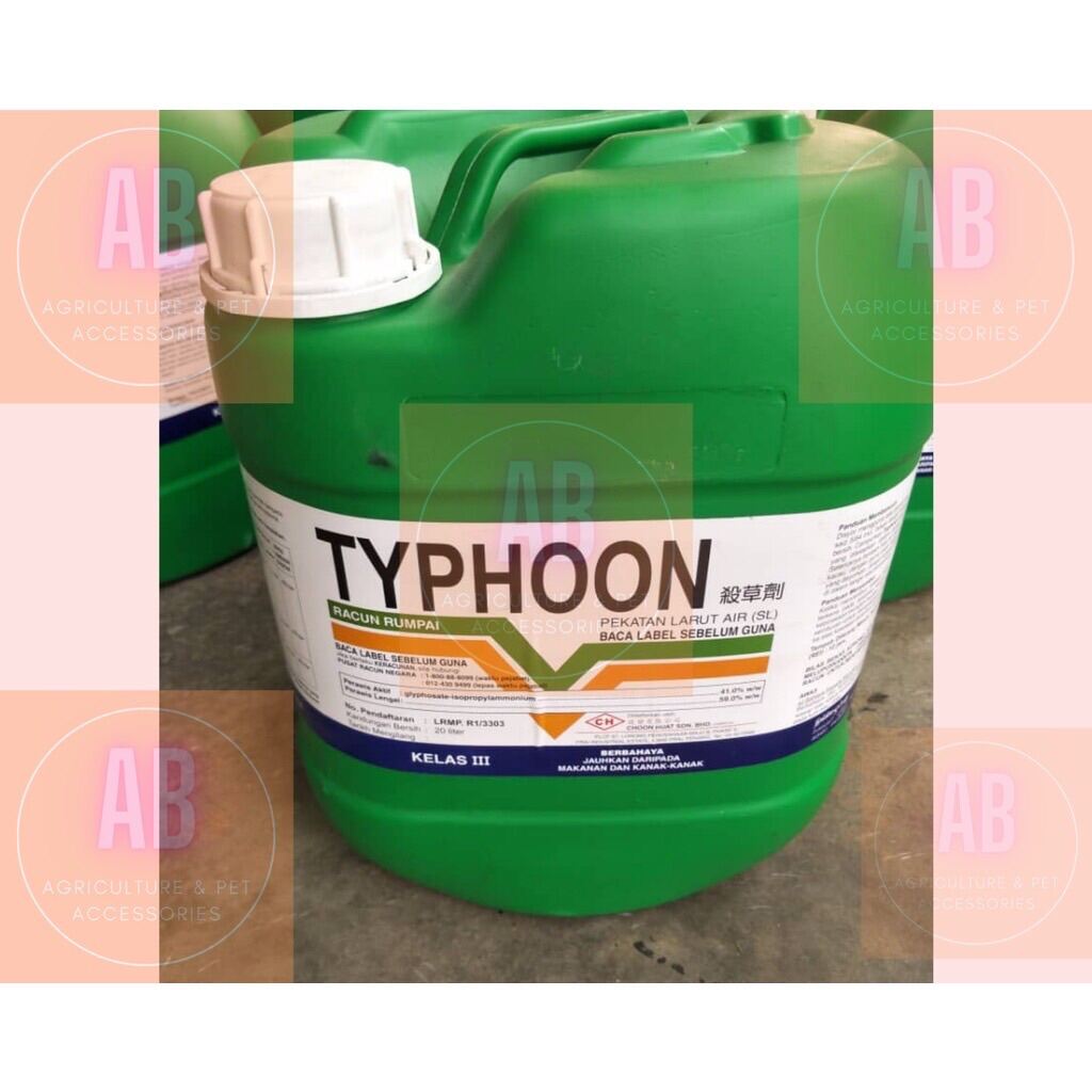 Typhoon 20L RACUN RUMPUT/RUMPAI HERBICIDE GLYPHOSATE | Lazada