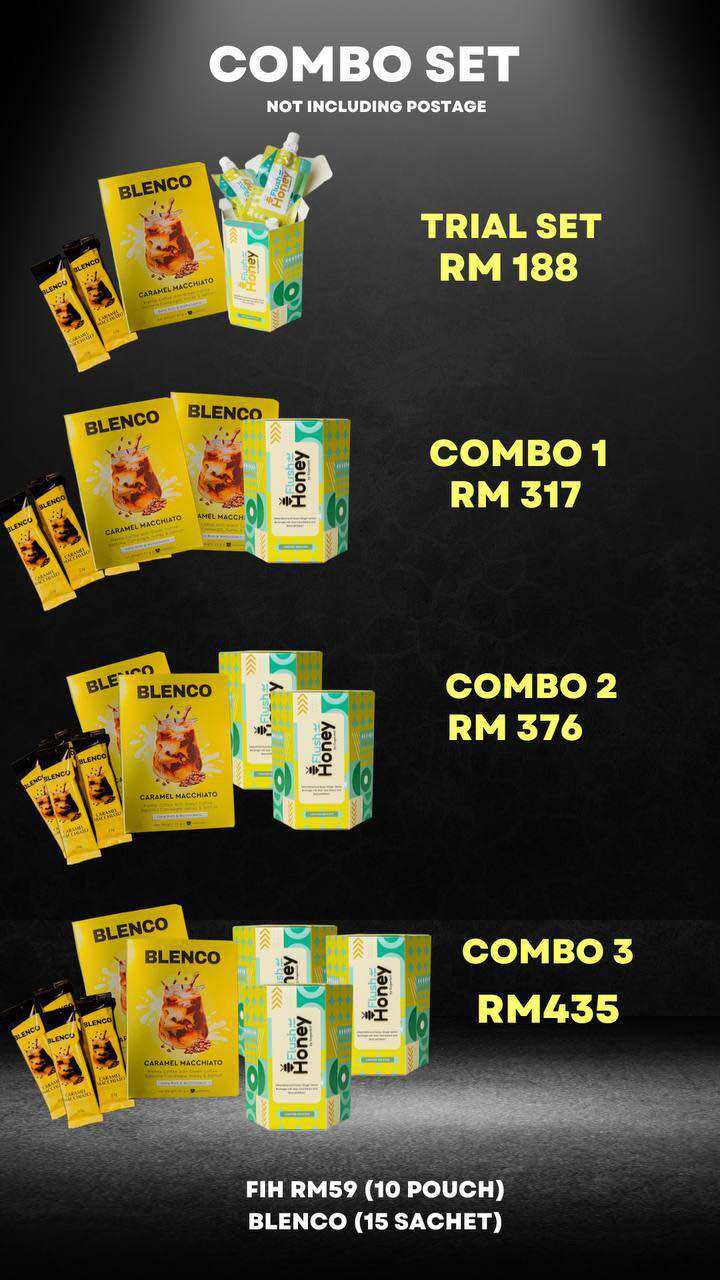 GOLD BAR BLENCO PREMIUM COFFEE + FLUSH IT HONEY COMBO | Lazada