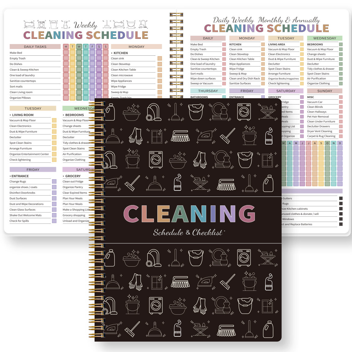 ADHD Cleaning Schedule Planner,Daily Weekly Monthly Housekeeping ...