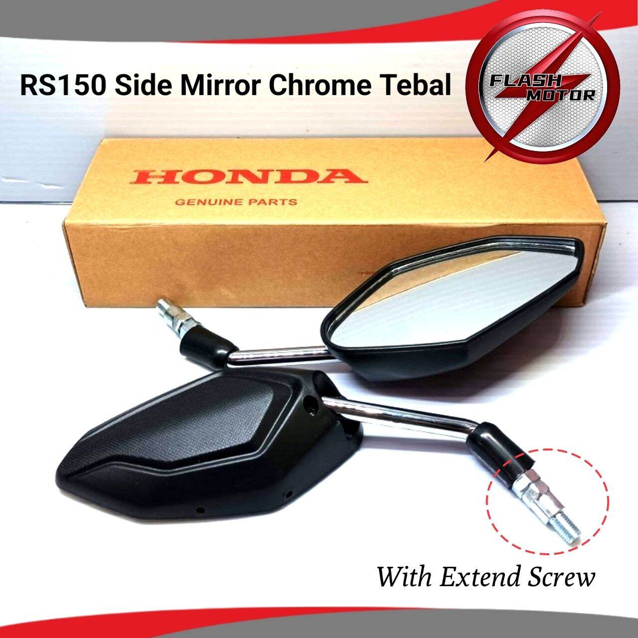 Flashmotor Honda rs150 Side Mirror Chrome Tebal with Extend Screw ...