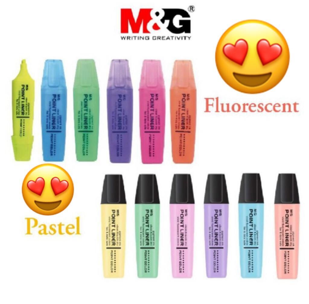M&G Point Liner Highlighter Fluorescent/Pastel (1PC)😘😘 | Lazada