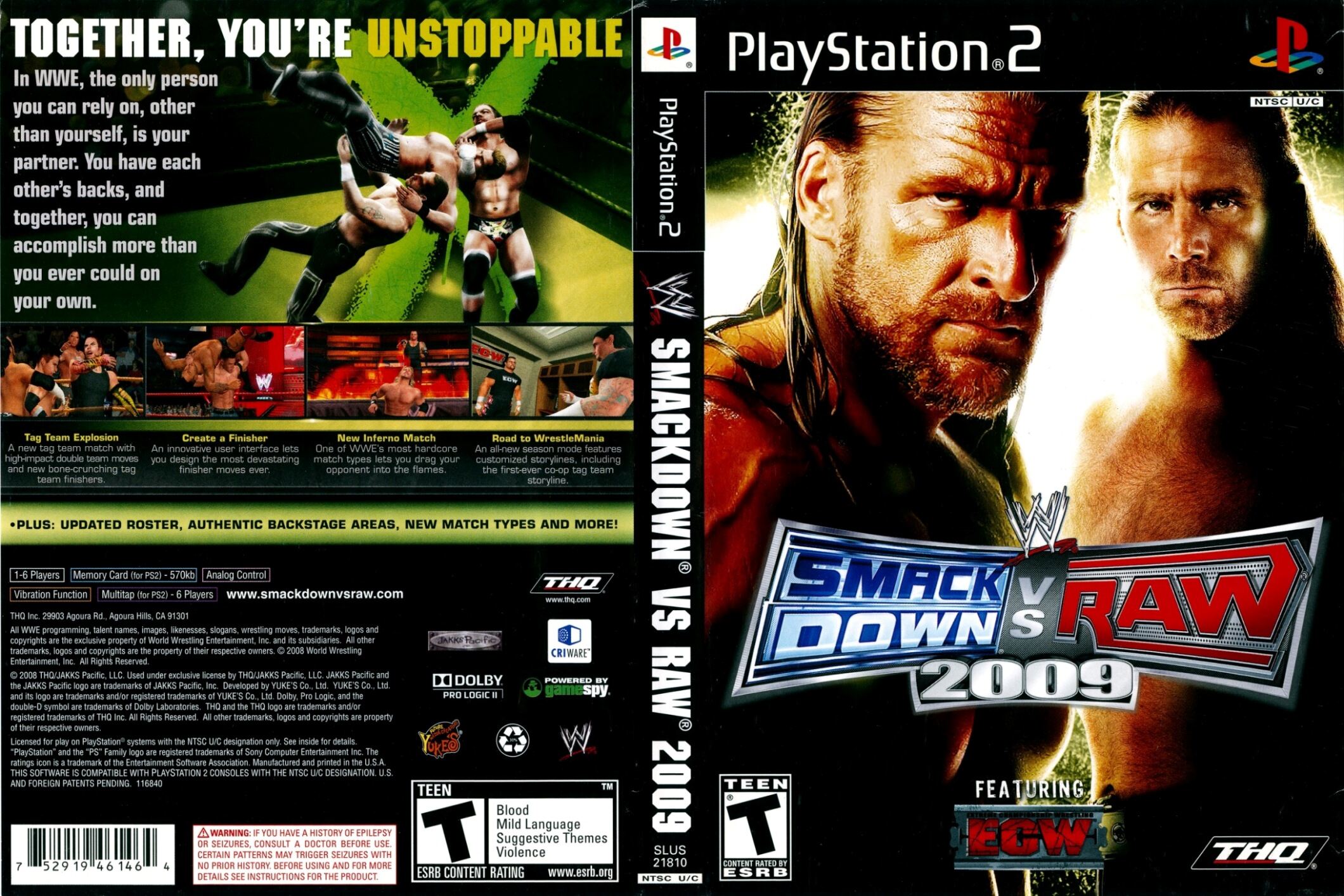 PS2 DVD Games WWE SmackDown vs. Raw 2009 | Lazada
