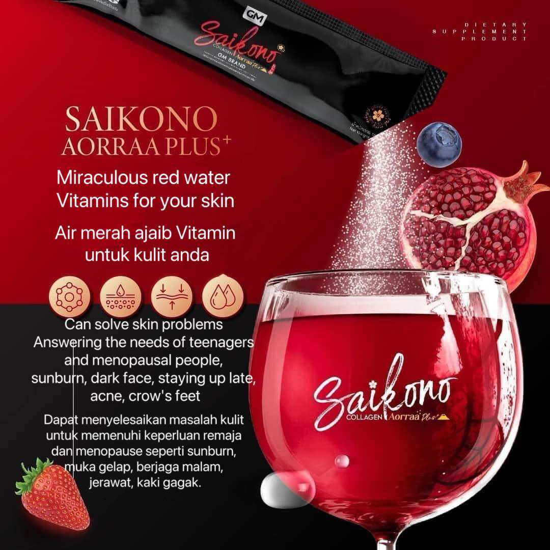 SAIKONO COLLAGEN AORRAA PLUS+ (drink) Mencerahkan Kulit Kolagen From Thailand | Lazada