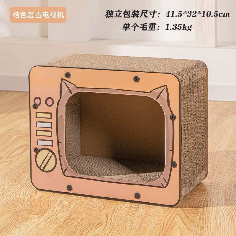 Cat Scratcher TV Radio Box Design Kucing Scratching House (READY STOCK ...