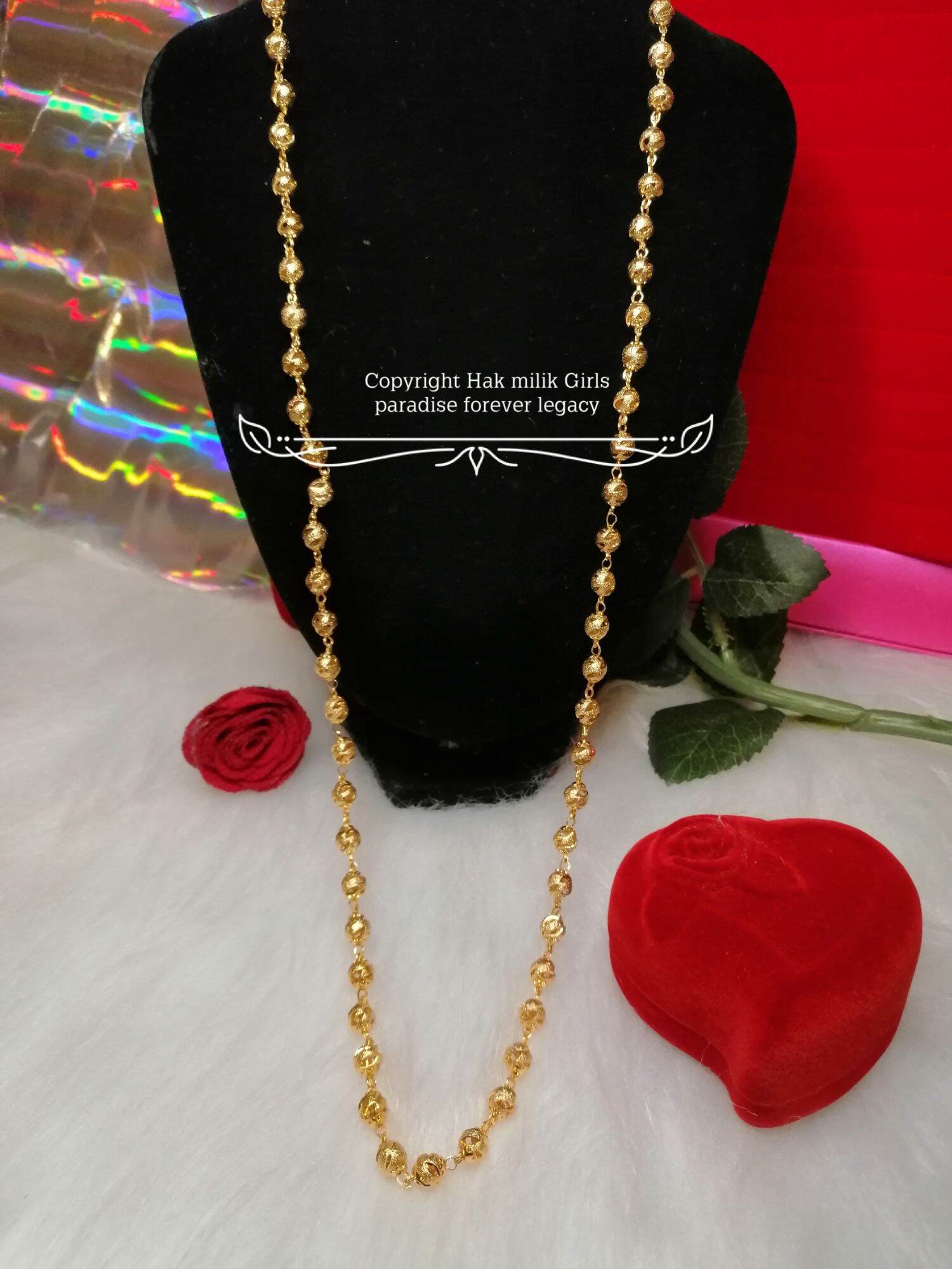 RANTAI LEHER EMAS SUASA INDIAN TRADITIONAL GOLD PLATED NECKLACES RANTAI ...