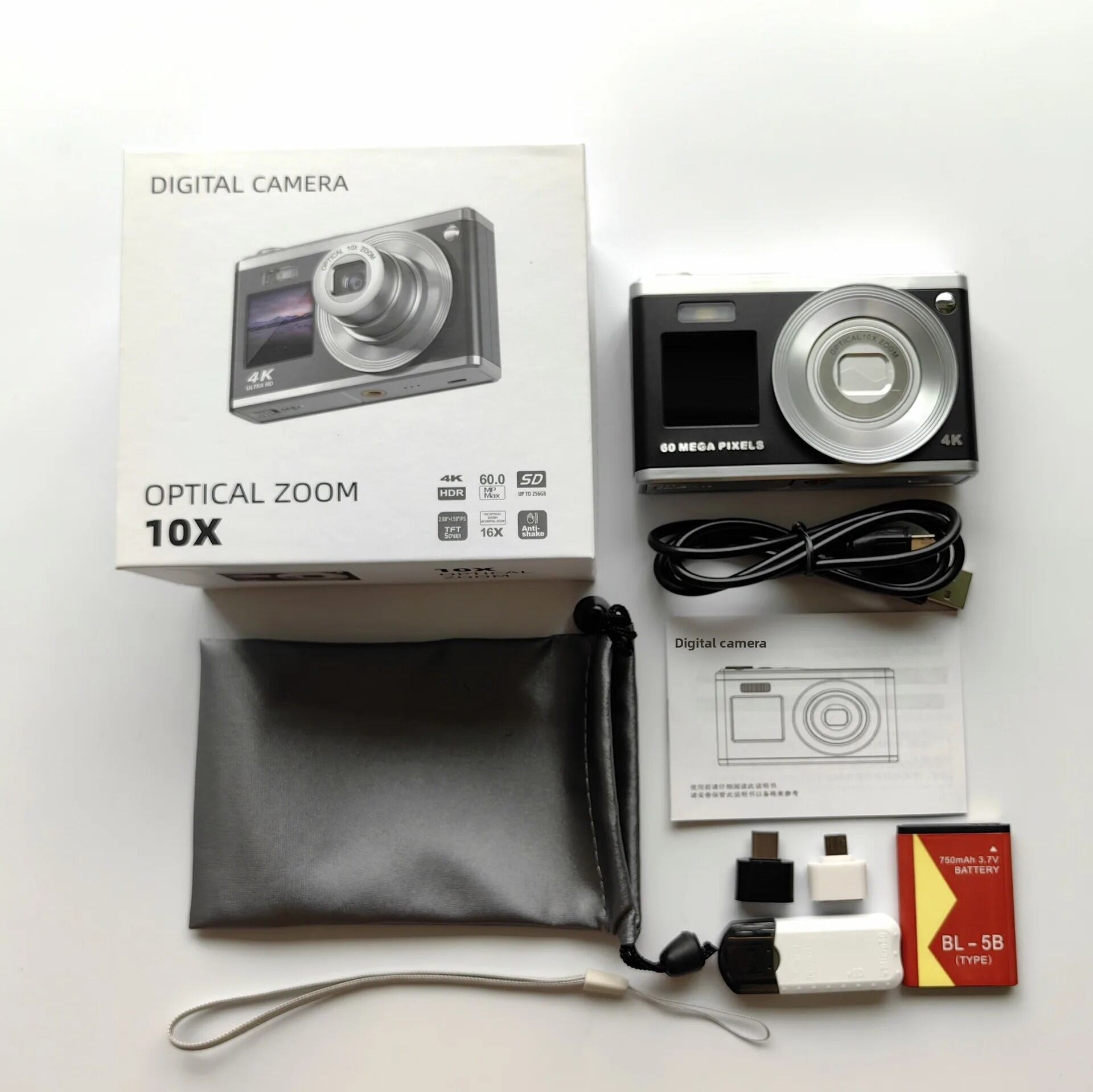 4K High Definition Dual Screen CCD Camera with Extensible Lens Portable ...