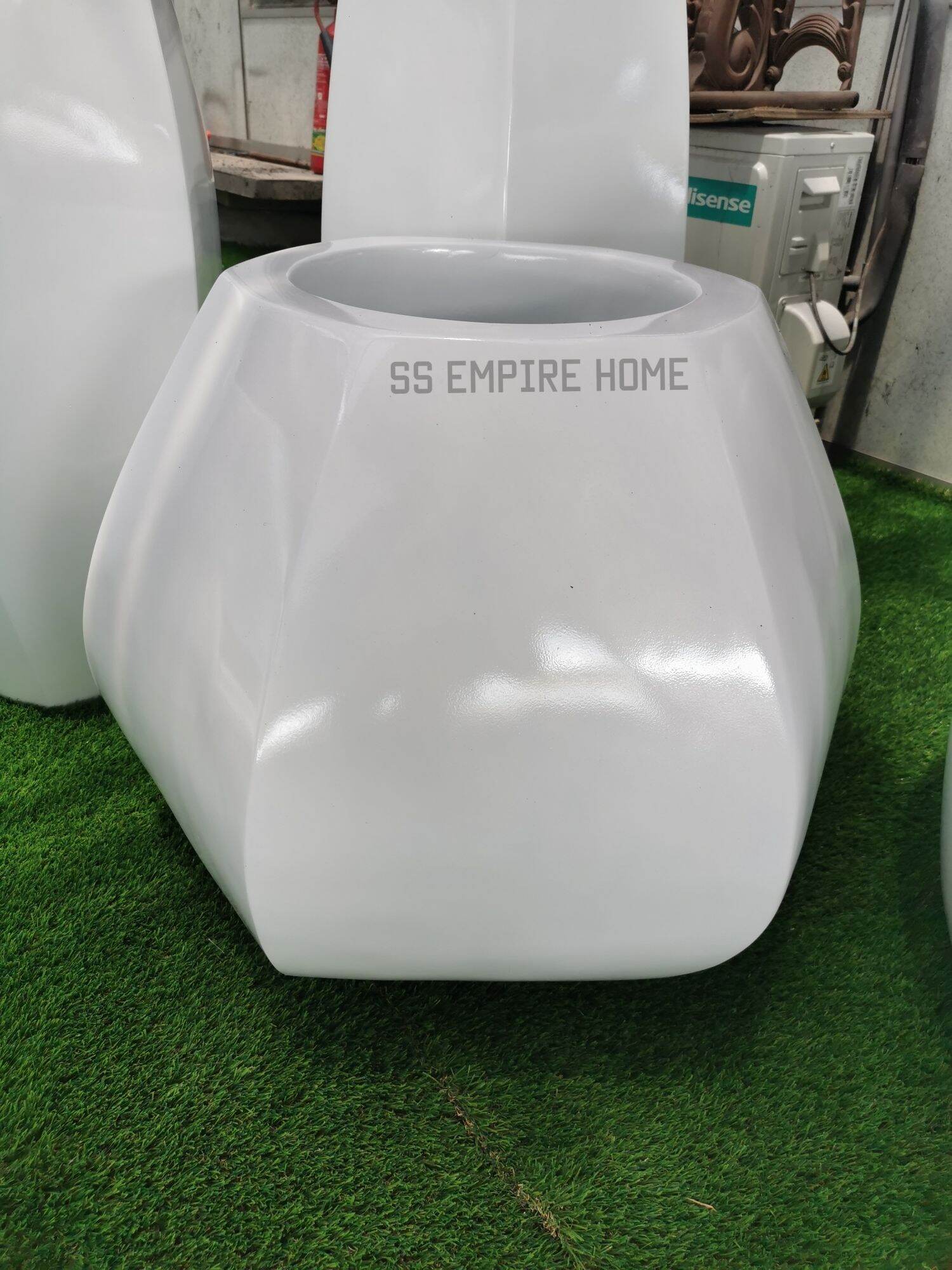 REX FP35 Fiberglass Tall Hexagon Flower Pot Pasu Bunga Garden Taman ...