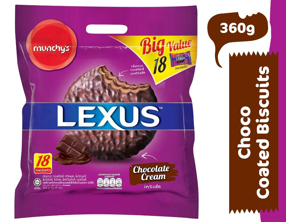 (18 sachets) Munchy Lexus Choco Coated Biscuits Halal Ready Stock | Lazada