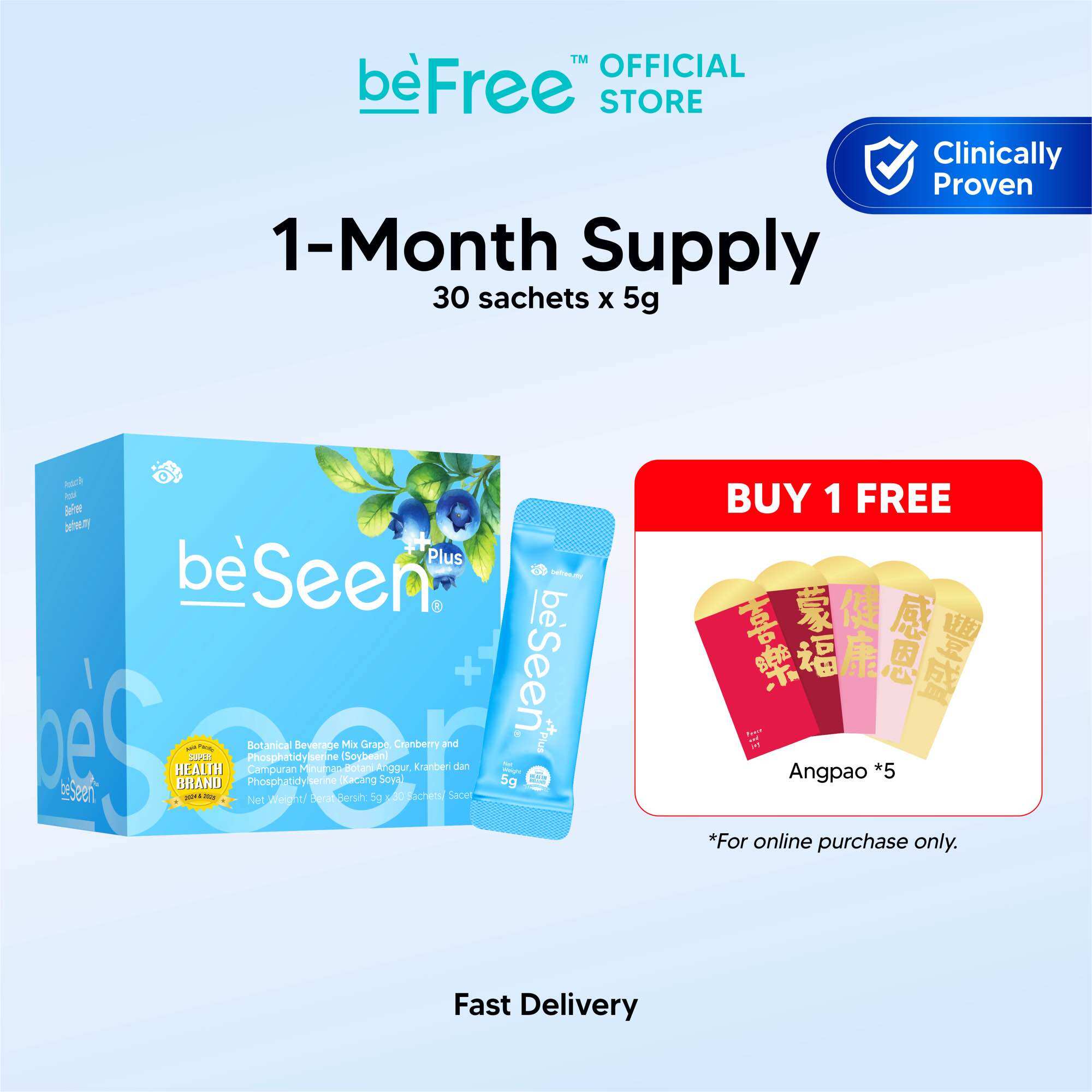 BeFree BeSeen Plus Vitamin Eye-Brain Booster (30 Sachets) | Lazada