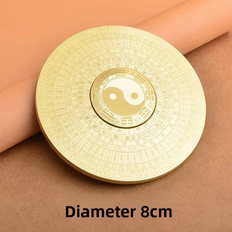 Miniature Brass Retro Compass Tai Chi Ba Gua Fingertip Gyro Portable ...