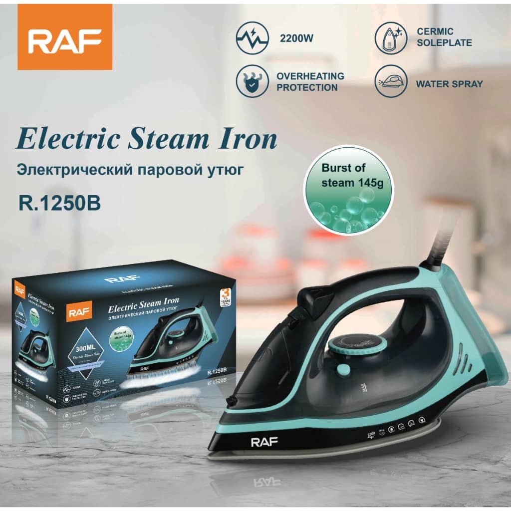 100% original, RAF R.1250B Multifunctional electric steam iron fully 2200W power electric ...