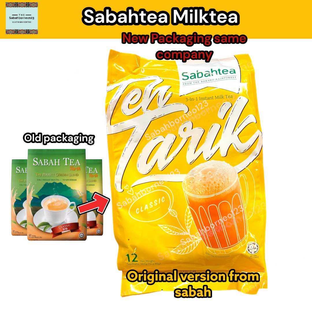 Sabah Tea 3 in 1 Teh Tarik Milk Classic 40G X 12'S (Green package) | Lazada