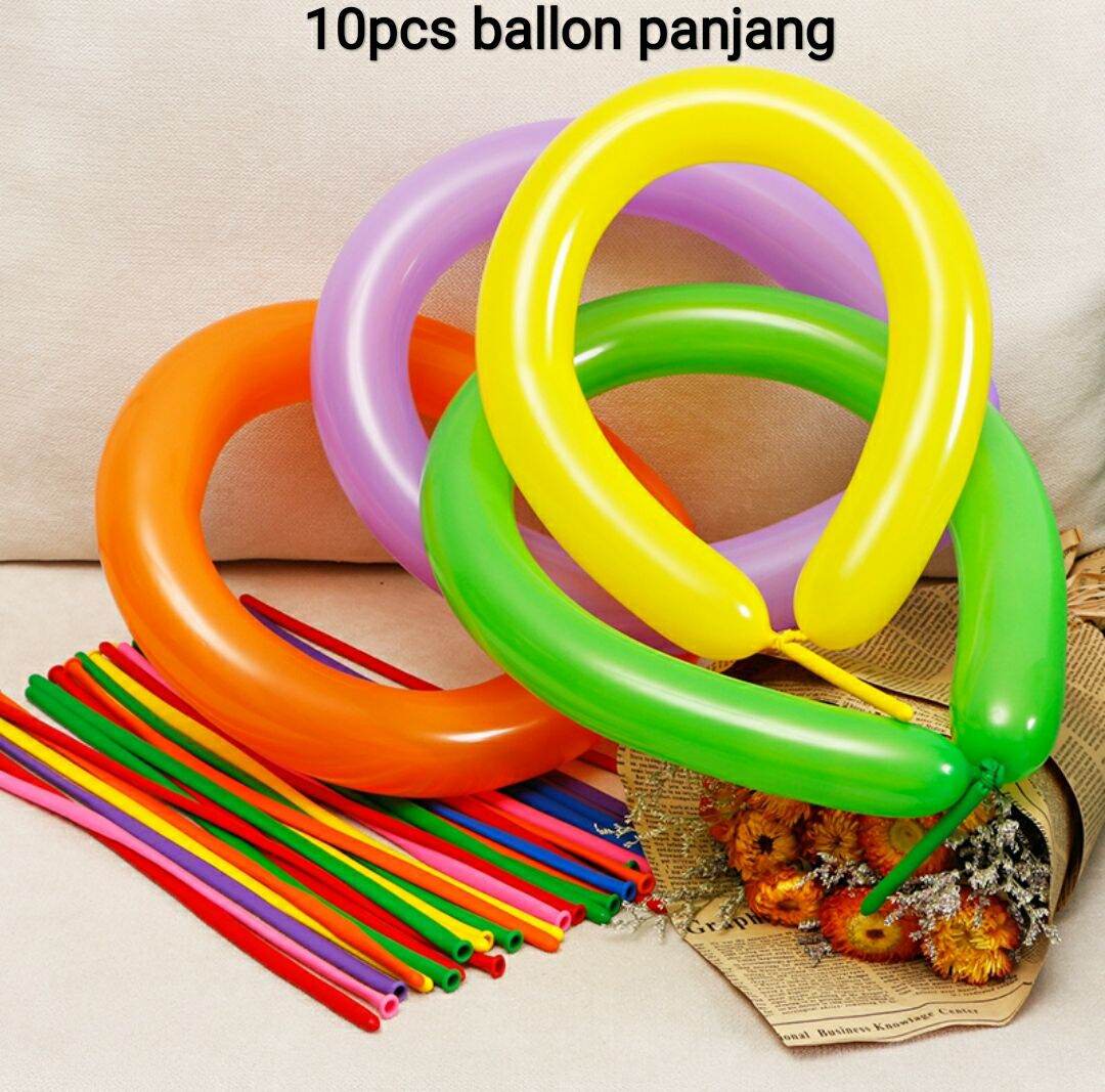 10pcs balloon panjang/latex belon panjang ready stock | Lazada