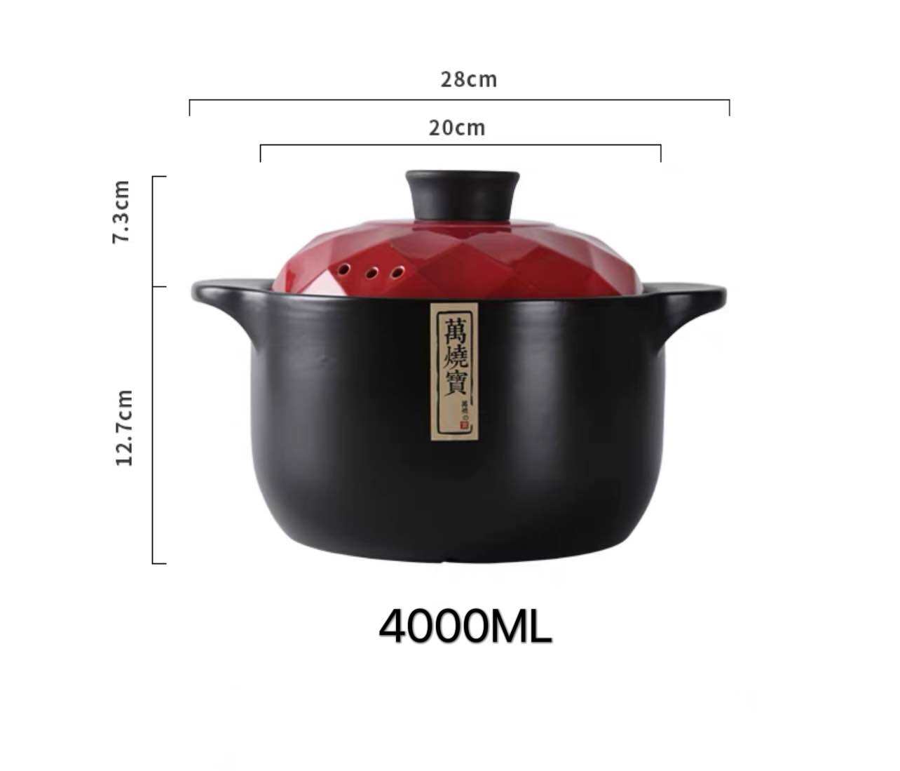 Red Diamond Casserole Ceramic Claypot Soup Pot Rice Clay Pot Starlight ...