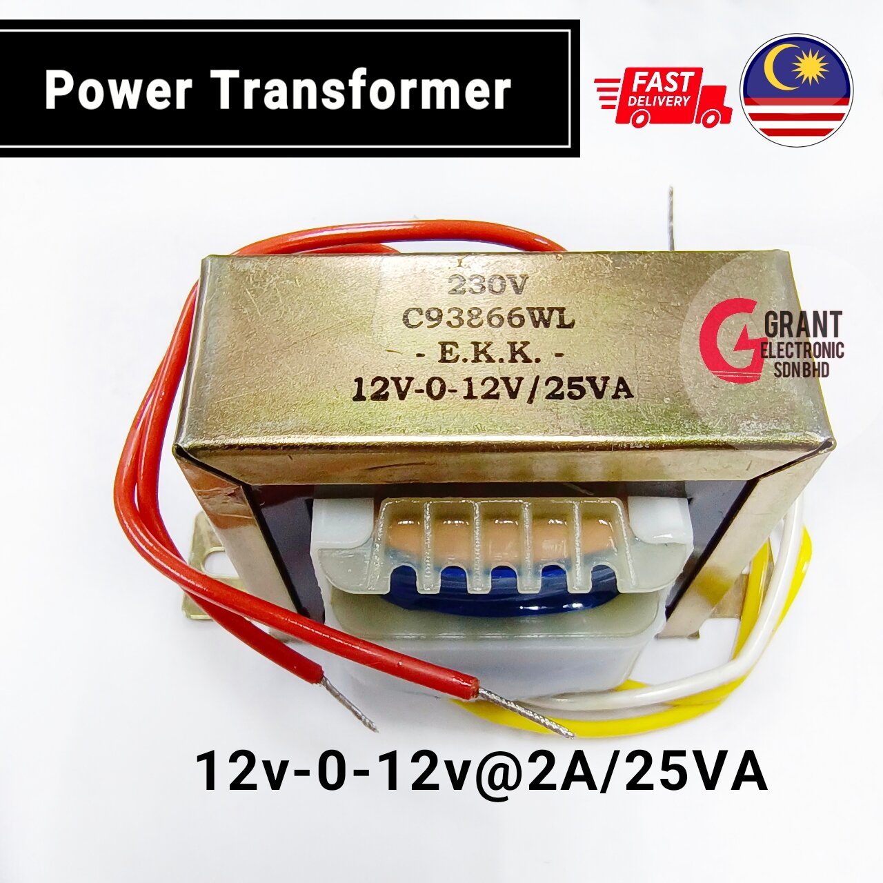 EKK Power Transformer 12v-0-12v @2A/25VA | Lazada