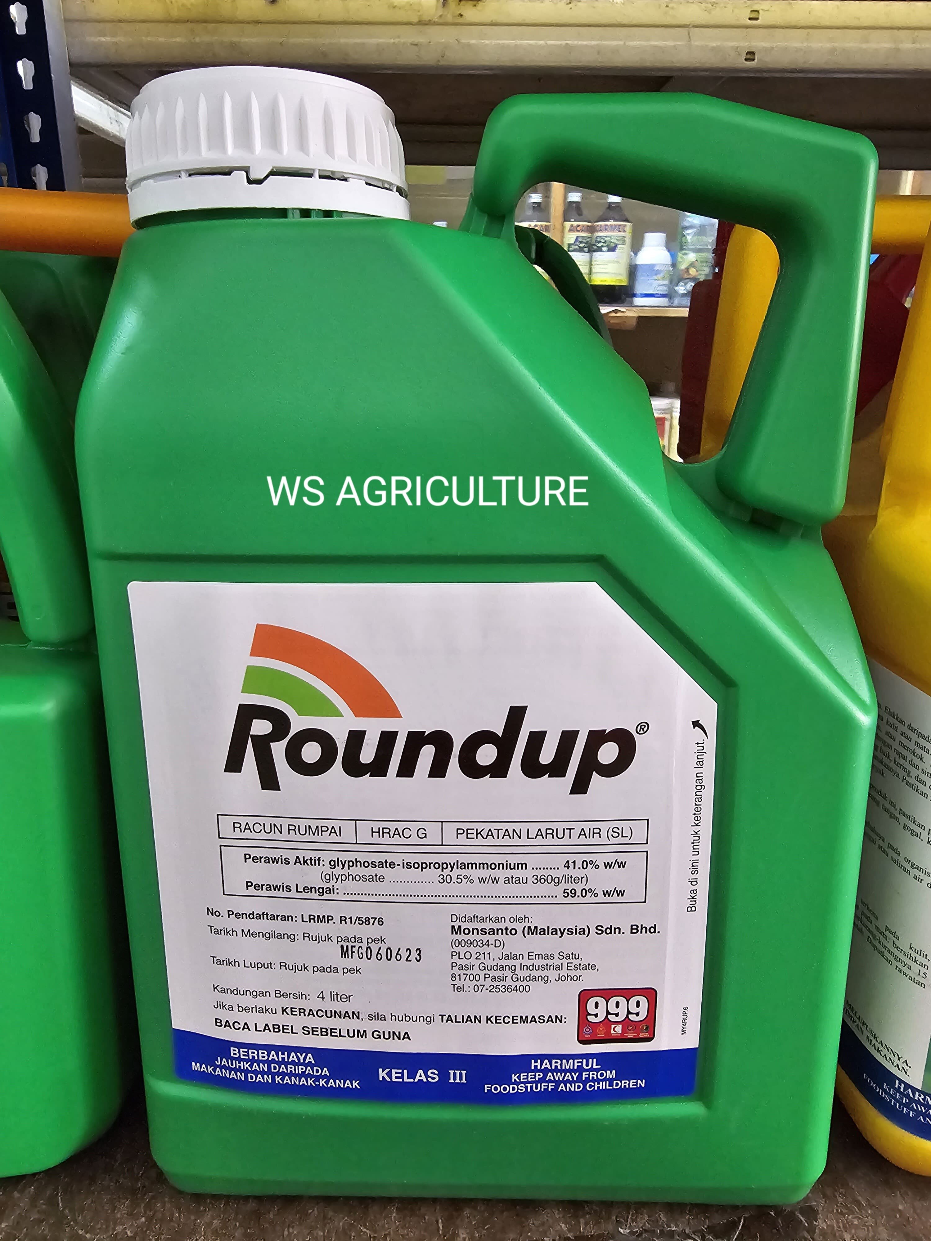 Roundup Monsanto 4L Glyphosate 41% Weed Killer Racun Rumpai 杀草剂 ...