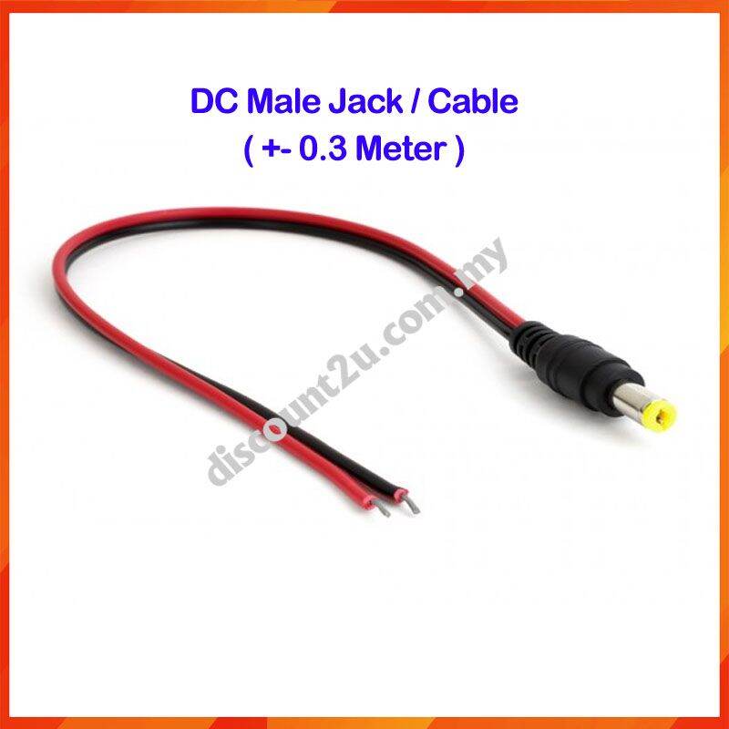 DC MALE Jack Plug Power Cable Connectors 5.5mm * 2.1mm For CCTV Camera ...