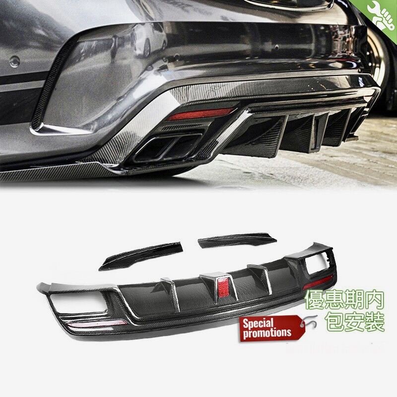 Mercedes Benz w117 Revozport rear carbon fiber diffuser lip splitter ...