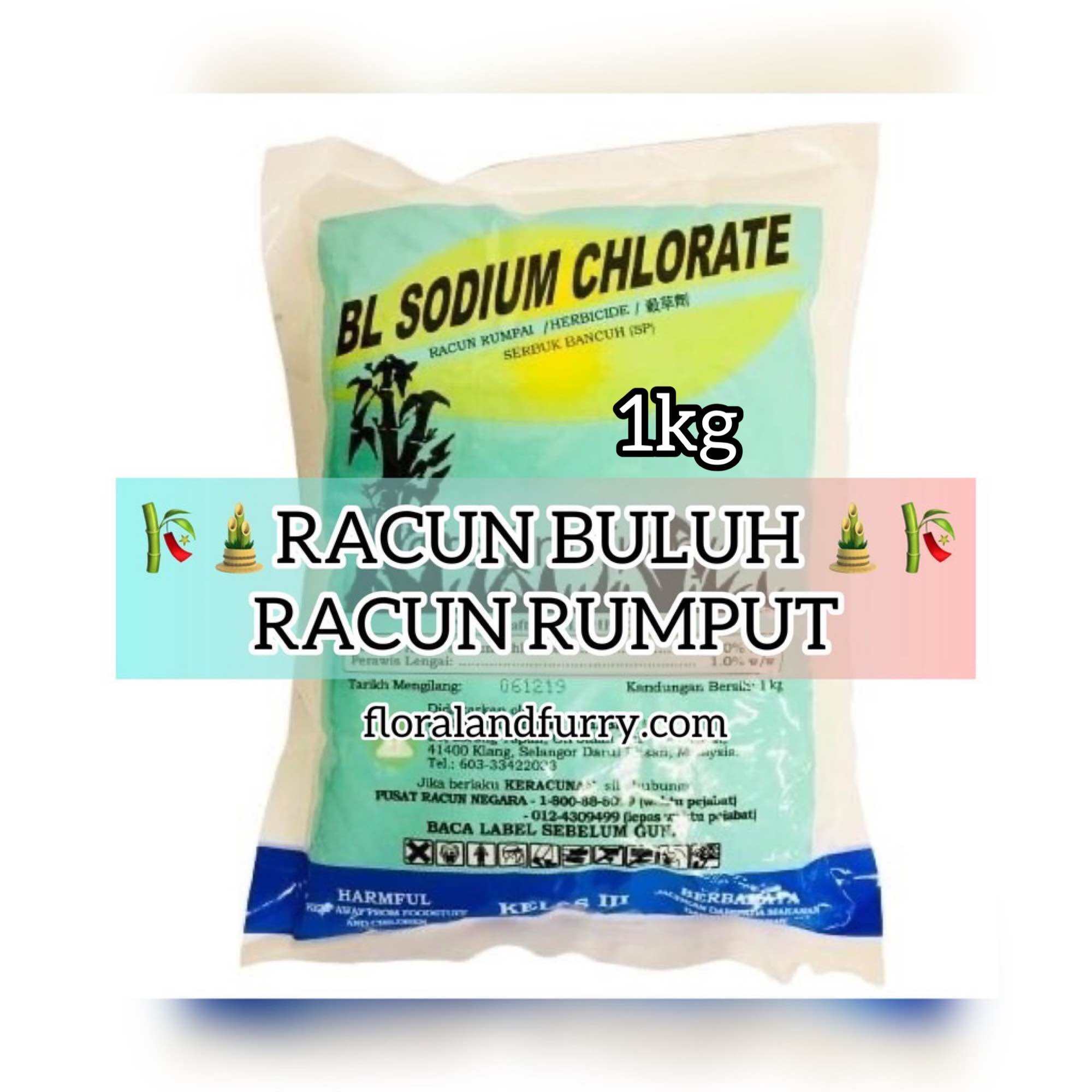 Racun Buluh Sodium Chlorate 99.9% 1kg Racun Garam Mati Buluh Racun ...