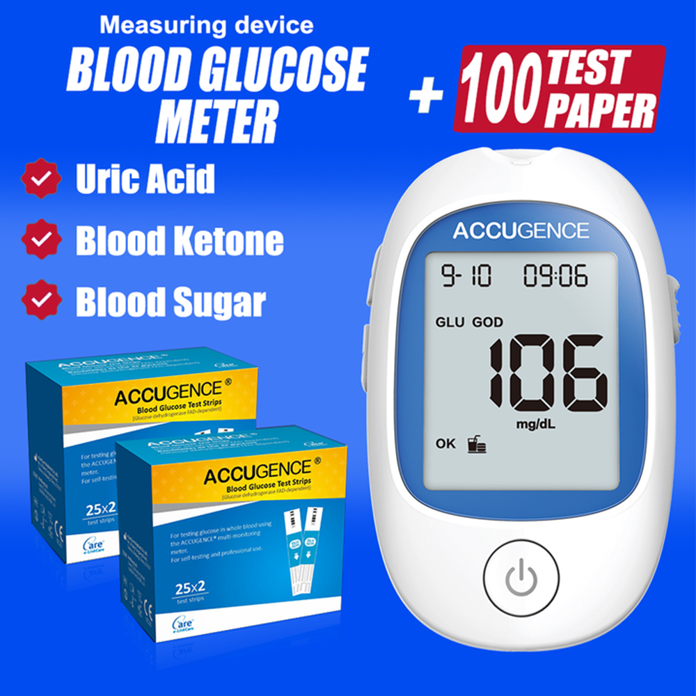 ACCUGENCE 4in1 Blood Glucose Monitor Diabetes Gout Device with Test ...