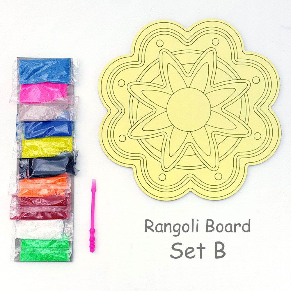 Momo Rangoli Board Kit Sand Art Set Kid Kolam Craft Deepavali Indian ...