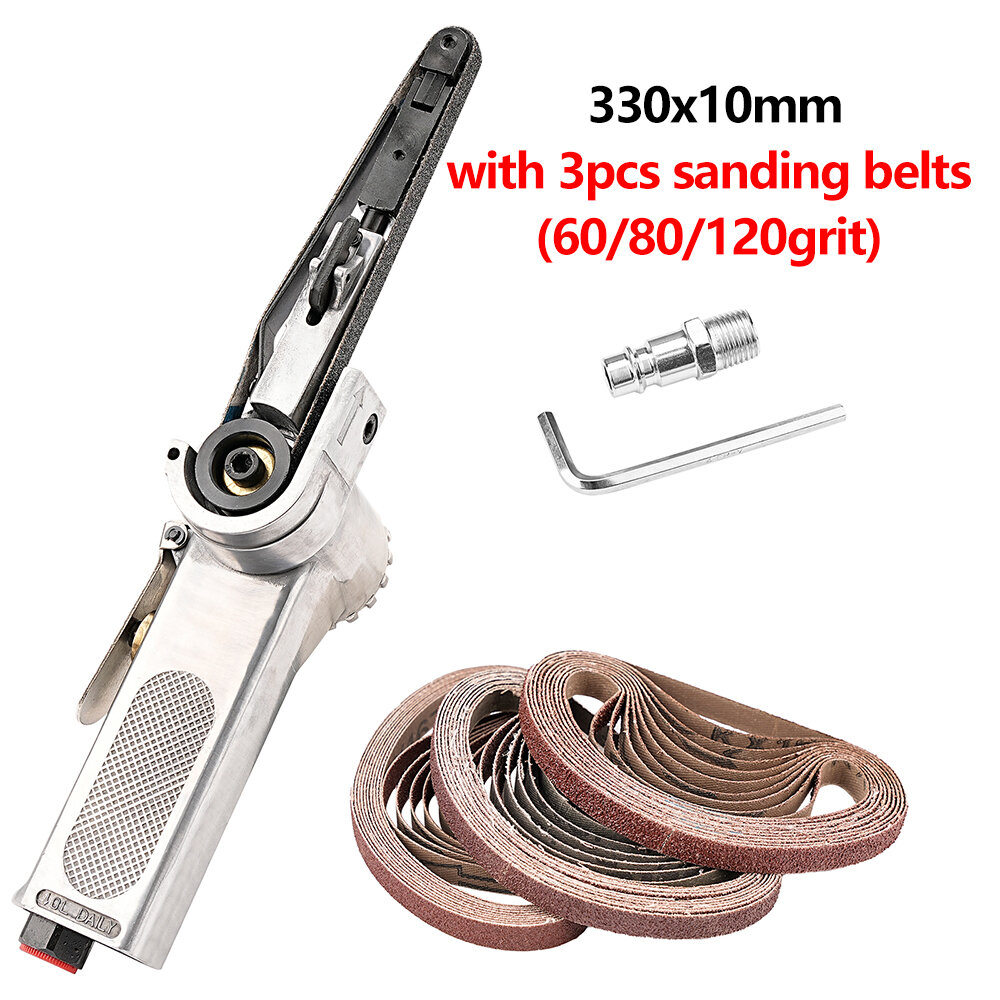 SIFANG-Pneumatic Air Belt Sander, 3 Sanding Belts Set, Air Compressor ...