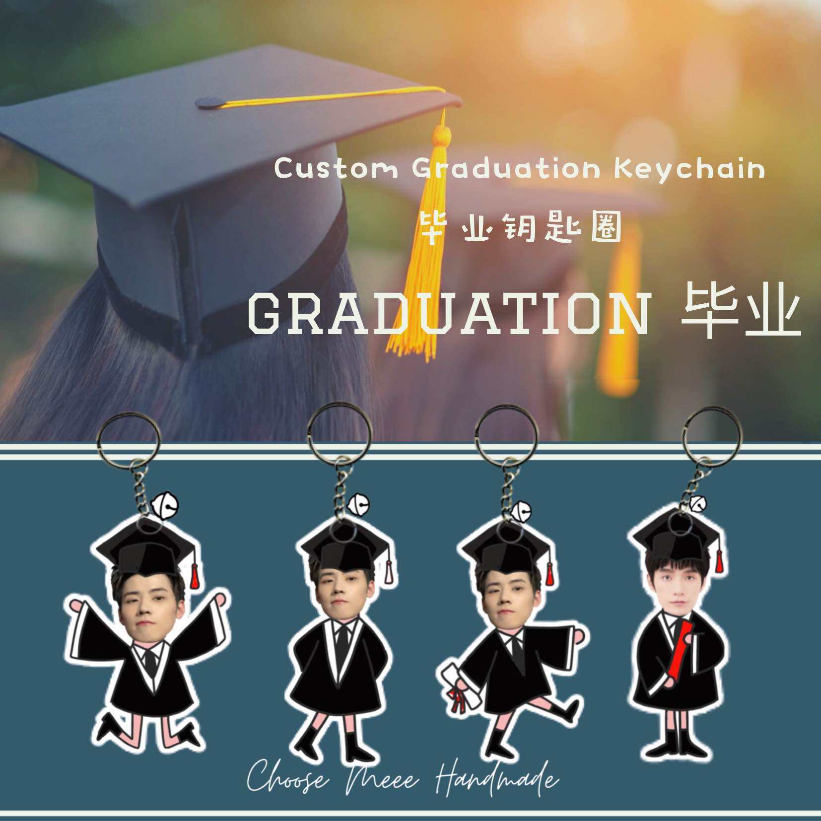 Graduation Keychain/Graduation Gift/ custom Keychain/ 毕业钥匙圈/毕业礼物 | Lazada