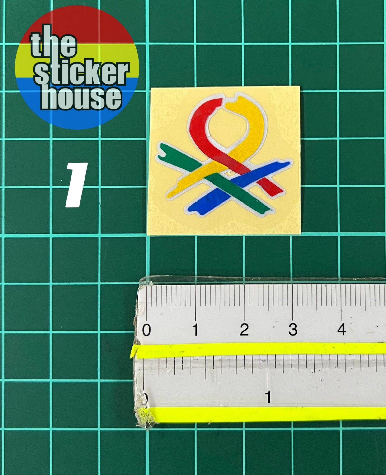 PANGKAH BENETTON LOGO (BULAT & ROUND SHAPE) STICKER CUTTING OVERLAPPING ...