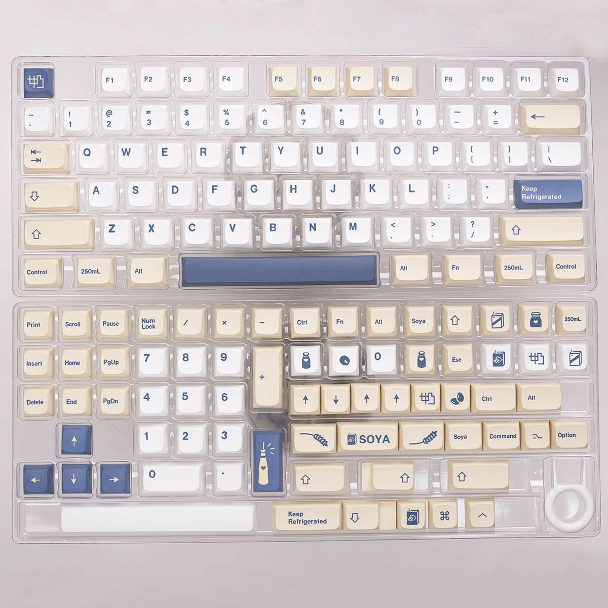 1 Set XDA GMK Soy Milk Keycaps 144 Keys PBT Keycap Dye Sublimation For ...