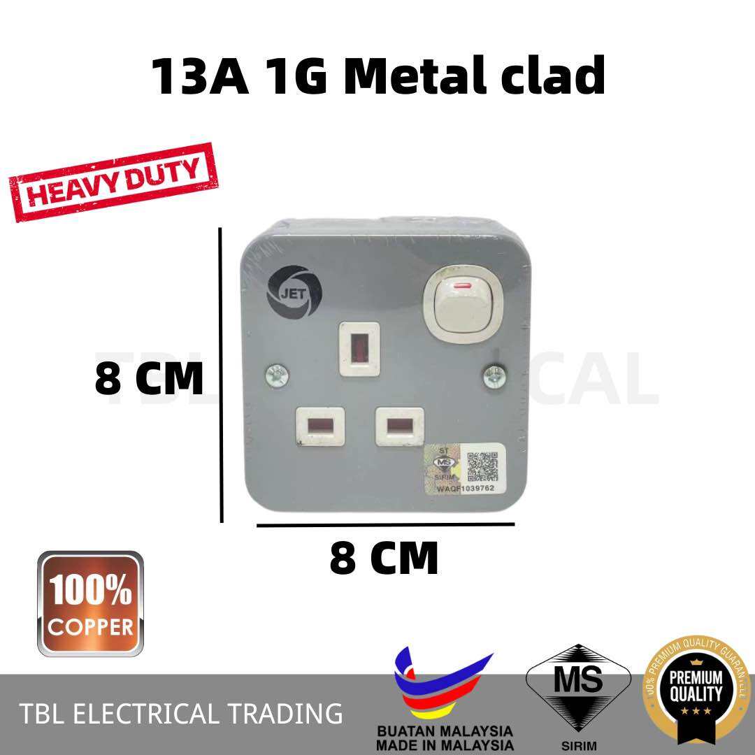 🔥SIRIM🔥13AMP Metal Socket 13A Metal Clad Switched Socket Besi Double ...