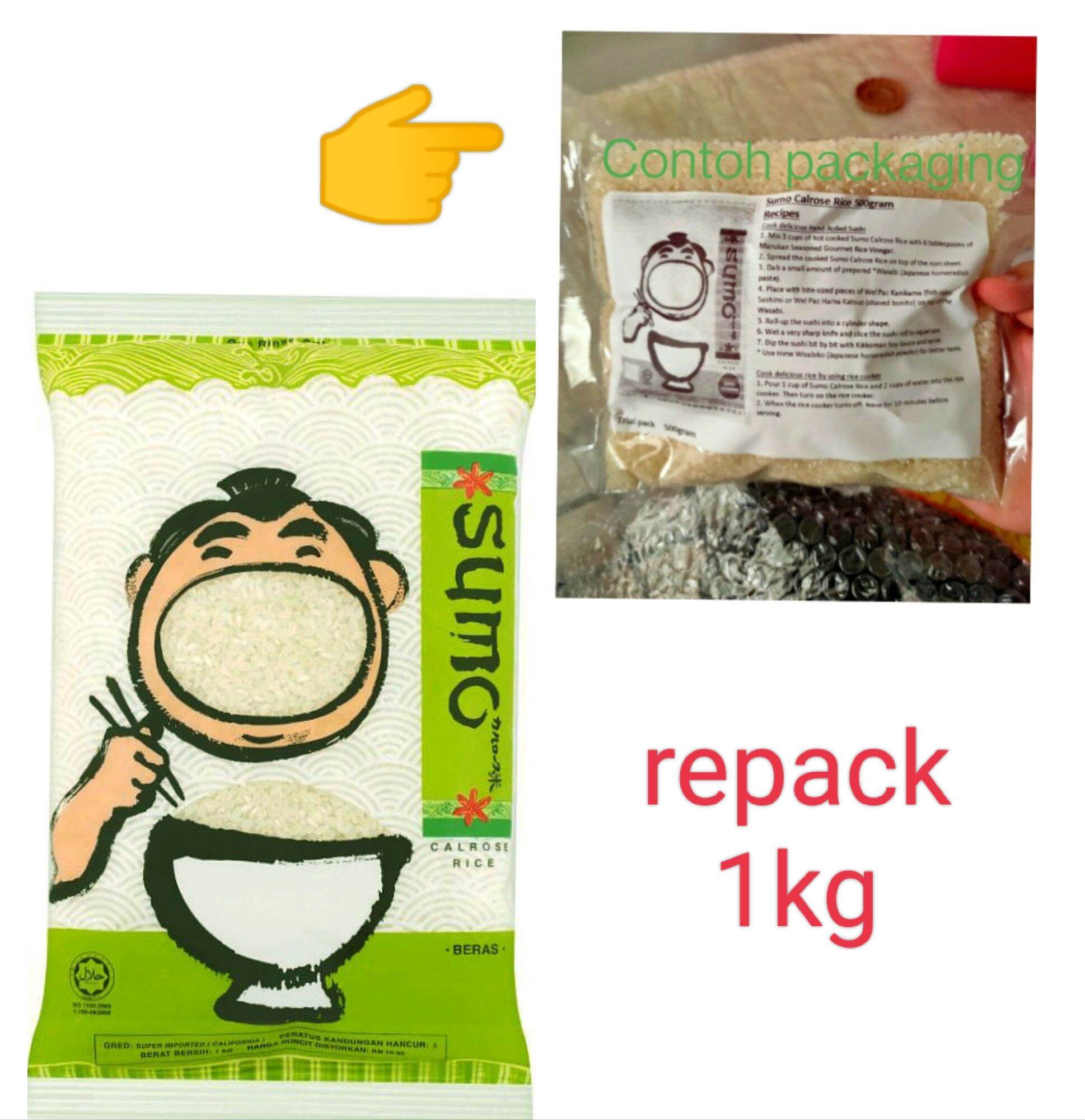 SUMO SUSHI RICE, Beras Baby, Beras Jepun, CALROSE Rice - 500gram & 1kg ...