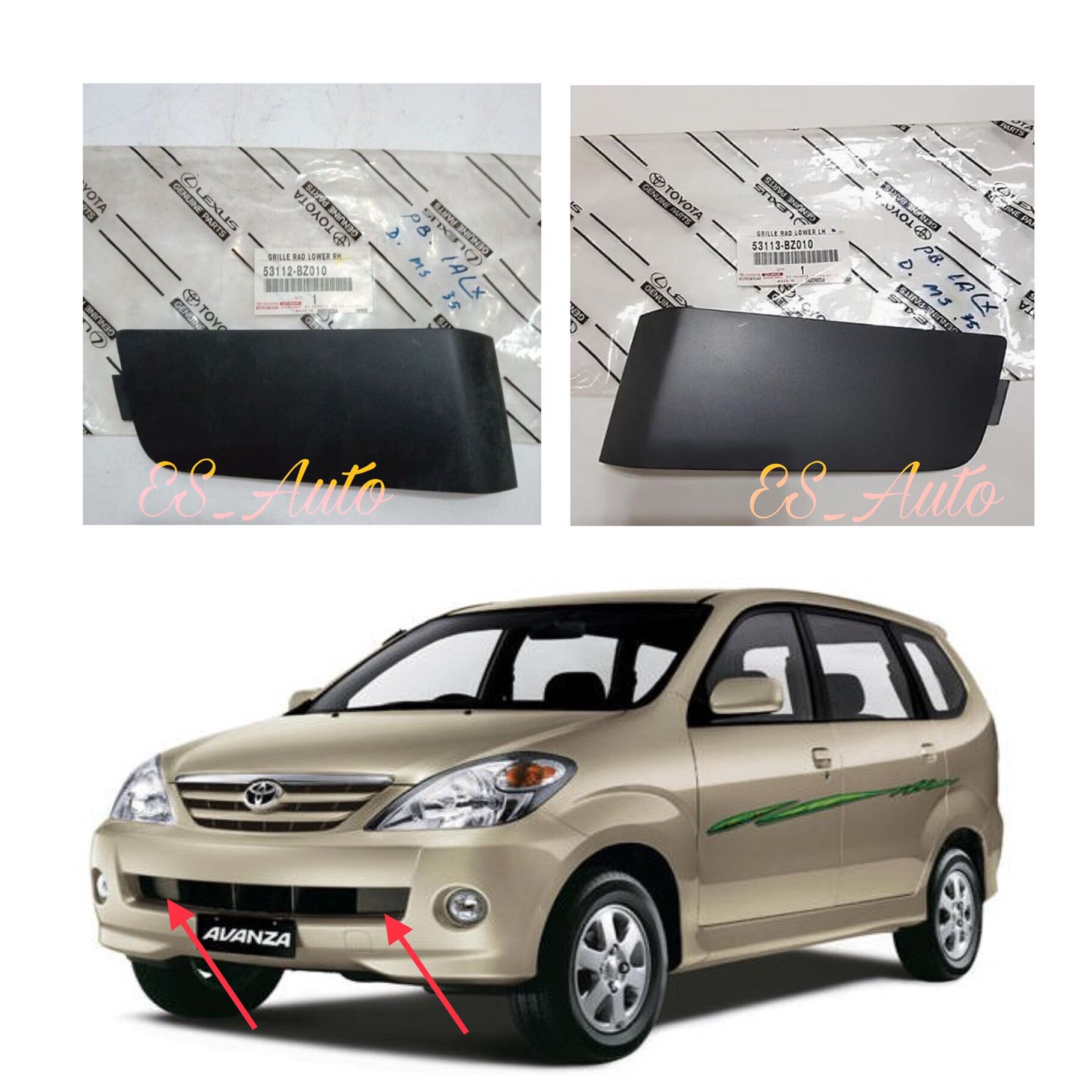 *ORIGINAL TOYOTA F601 AVANZA 2004-2006 FRONT BUMPER SIDE COVER/ GARNISH ...