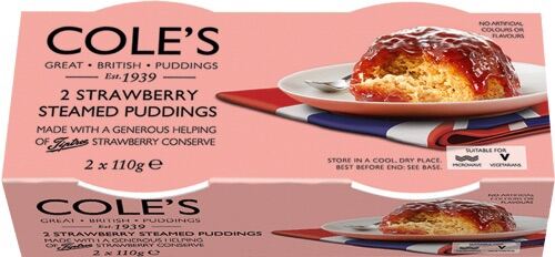 COLE'S Strawberry/Golden Syrup STEAMED PUDDINGS 2X110G | Lazada