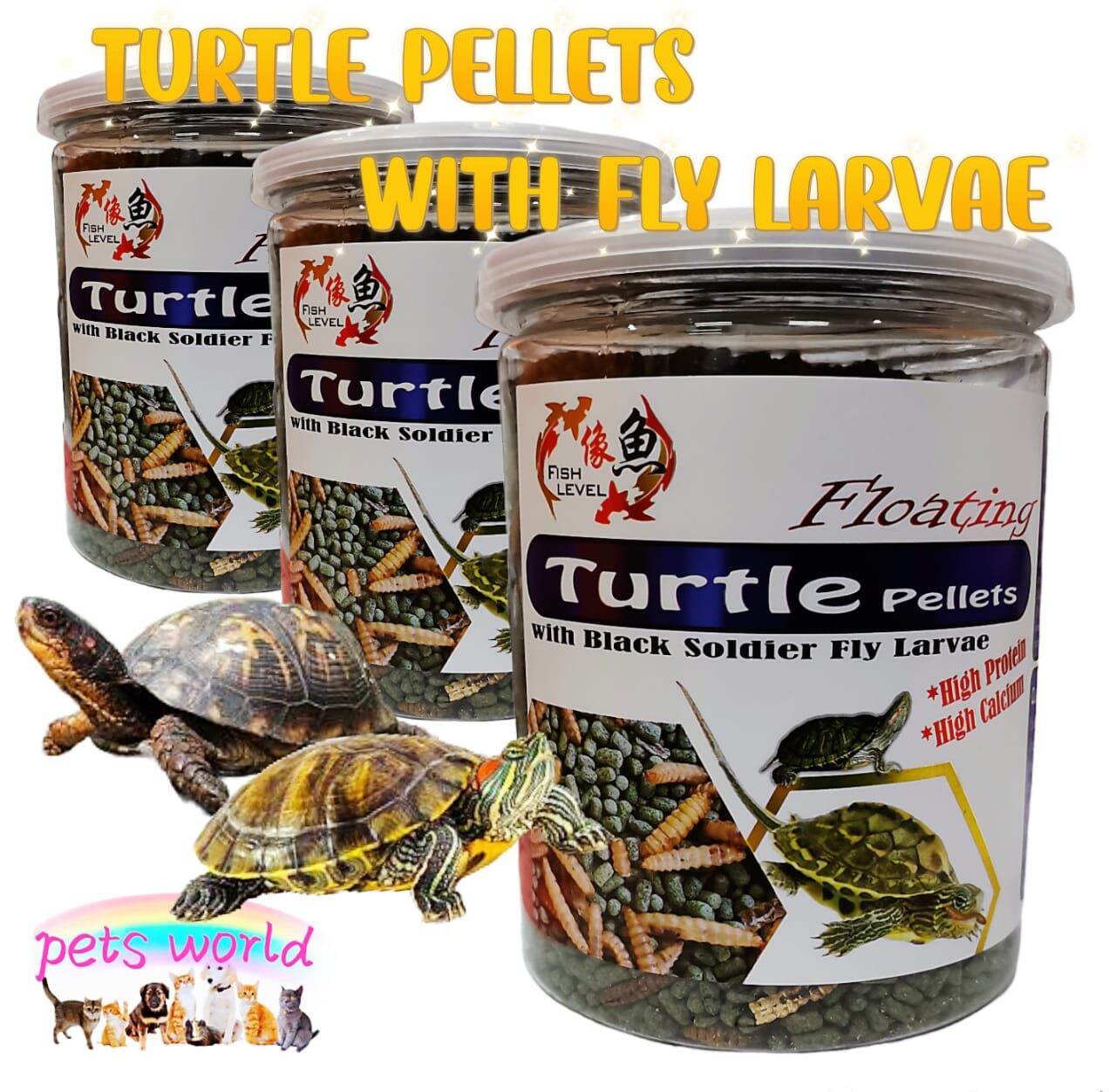 FISH LEVEL FLOATING TURTLE PELLETS TURTLE FOOD WITH BLACK SOLDIER FLY ...
