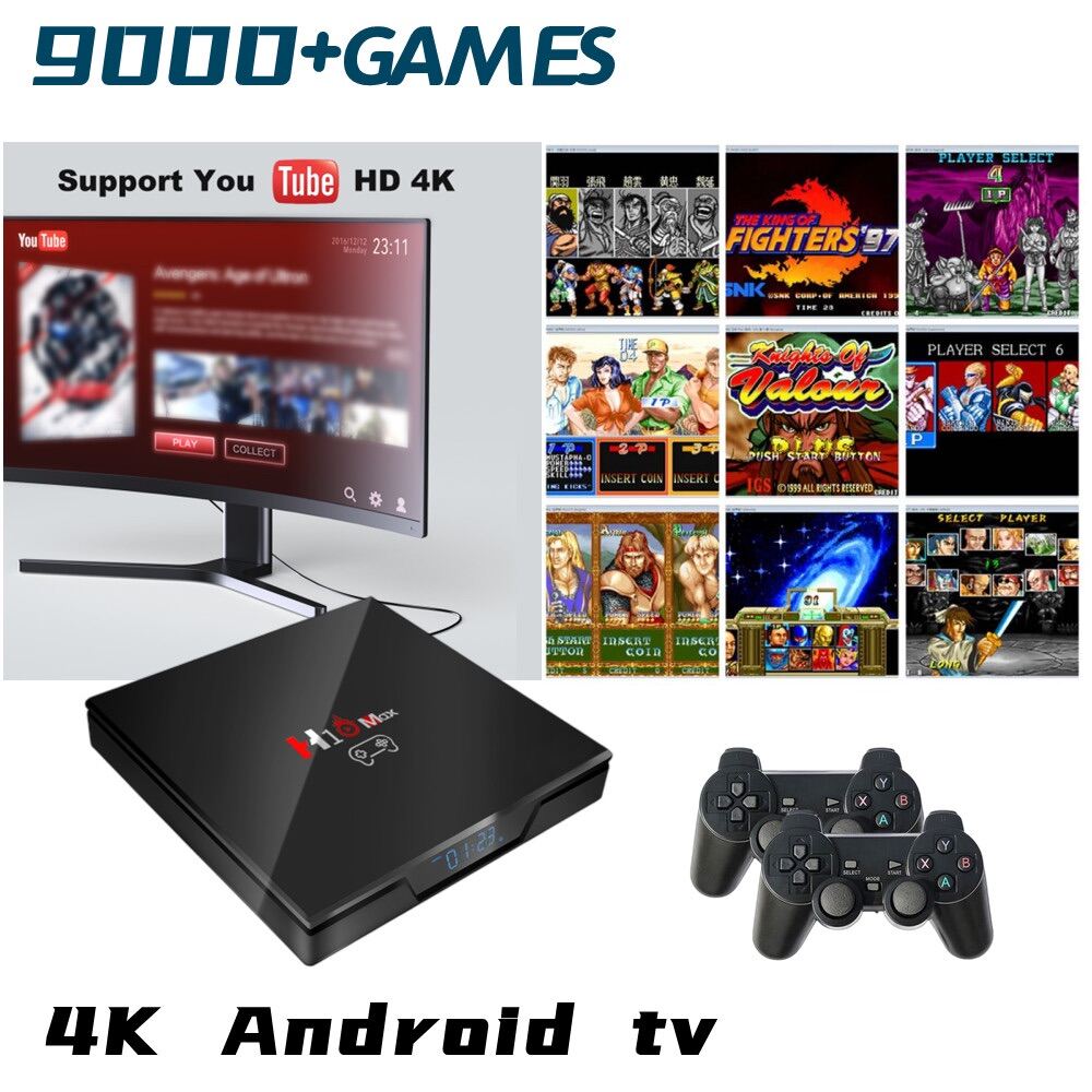 🔥READY STOCK 🔥Android TV Box + TV Game Box 9000Retro Classic Gaming ...