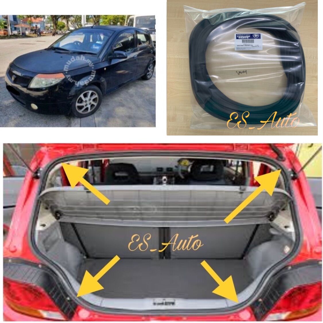 PROTON SAVVY REAR BONNET TRUNK LID BOOT RUBBER / BELAKANG BONET GETAH ...